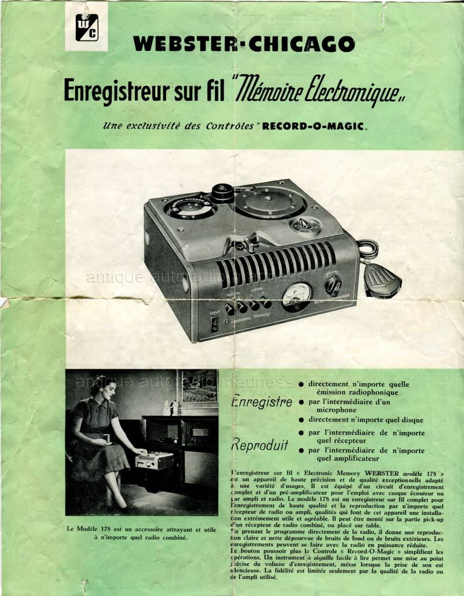 Nostalgie: Enregistreur à fil Webster-Chicago 1948