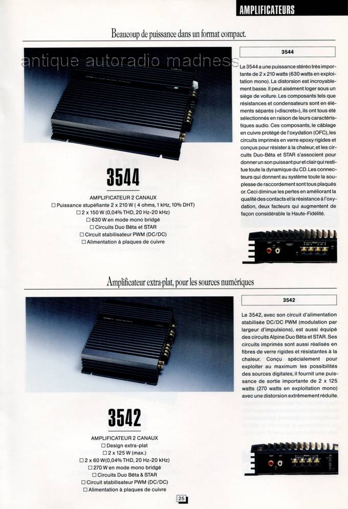 Catalogue autoradio ALPINE vintage 1991-5